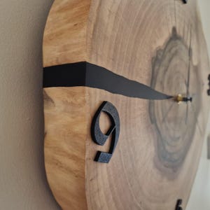 Large European Walnut Wall Clock Bespoke Wall Clock Natural Wooden Epoxy Resin Rustic Style Home ...