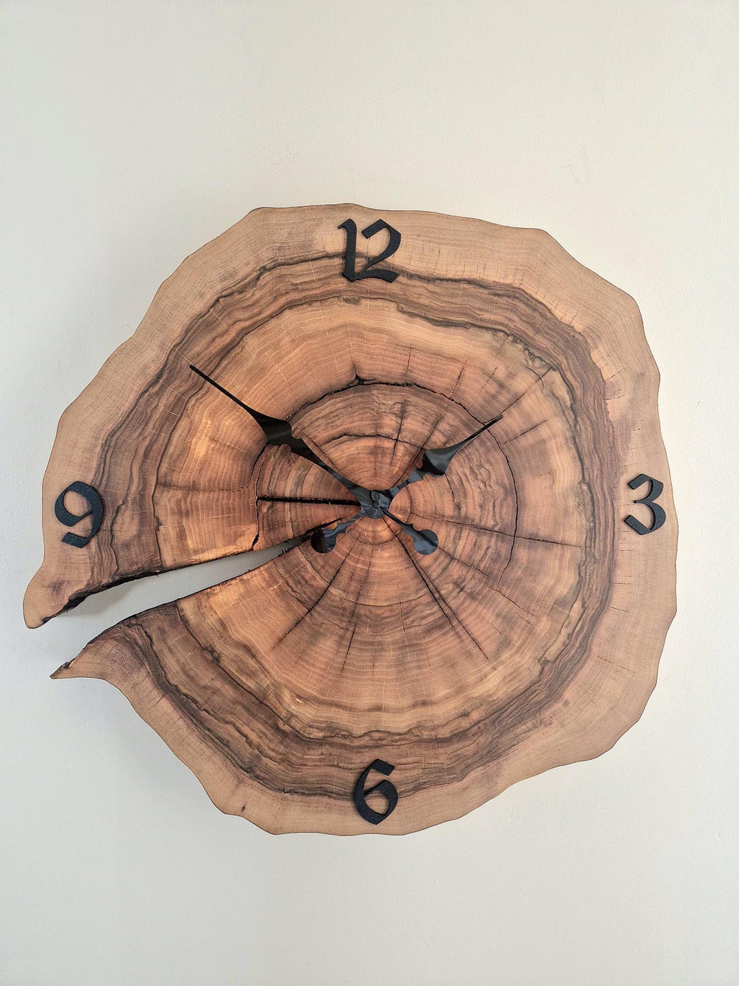 Live Edge Walnut Wood Wall Clock: Handmade Rustic Home Decor - Etsy