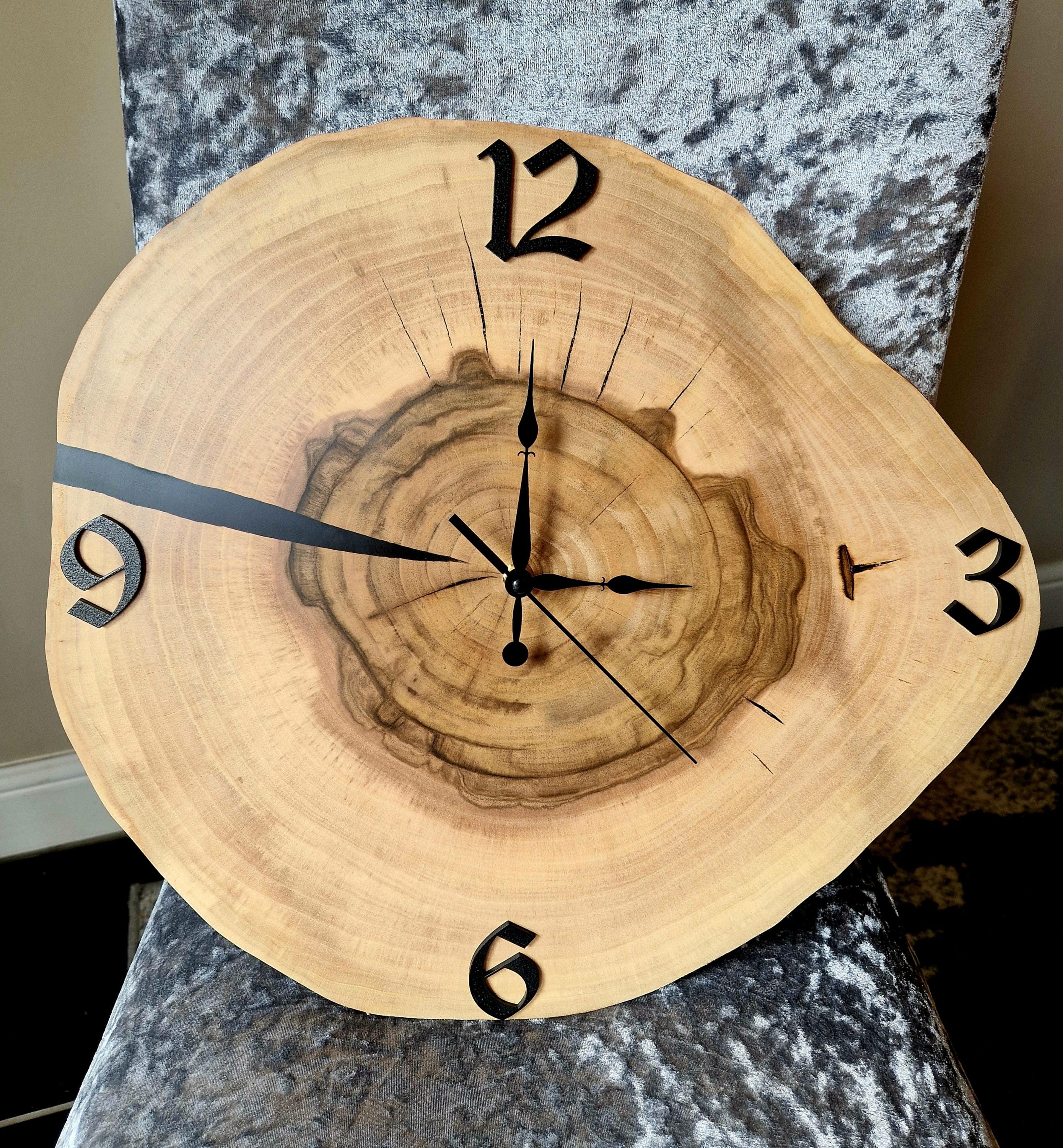 Large European Walnut Wall Clock Bespoke Wall Clock Natural Wooden ...