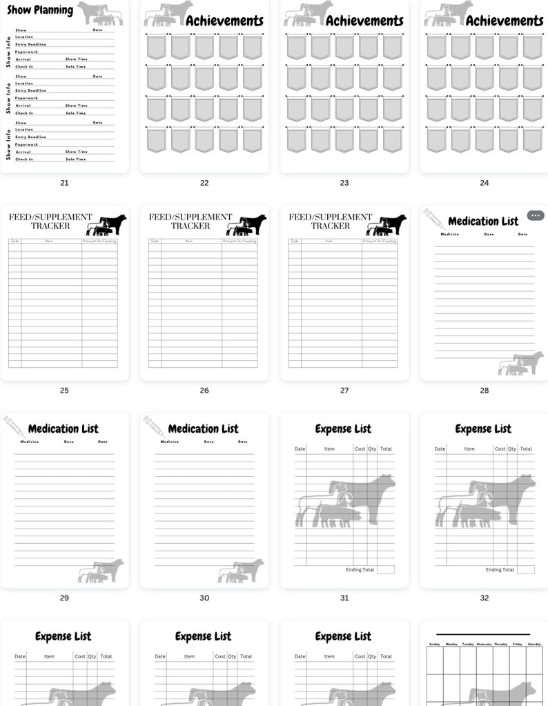 Ultimate Printable FFA/4H Project Tracker - Etsy