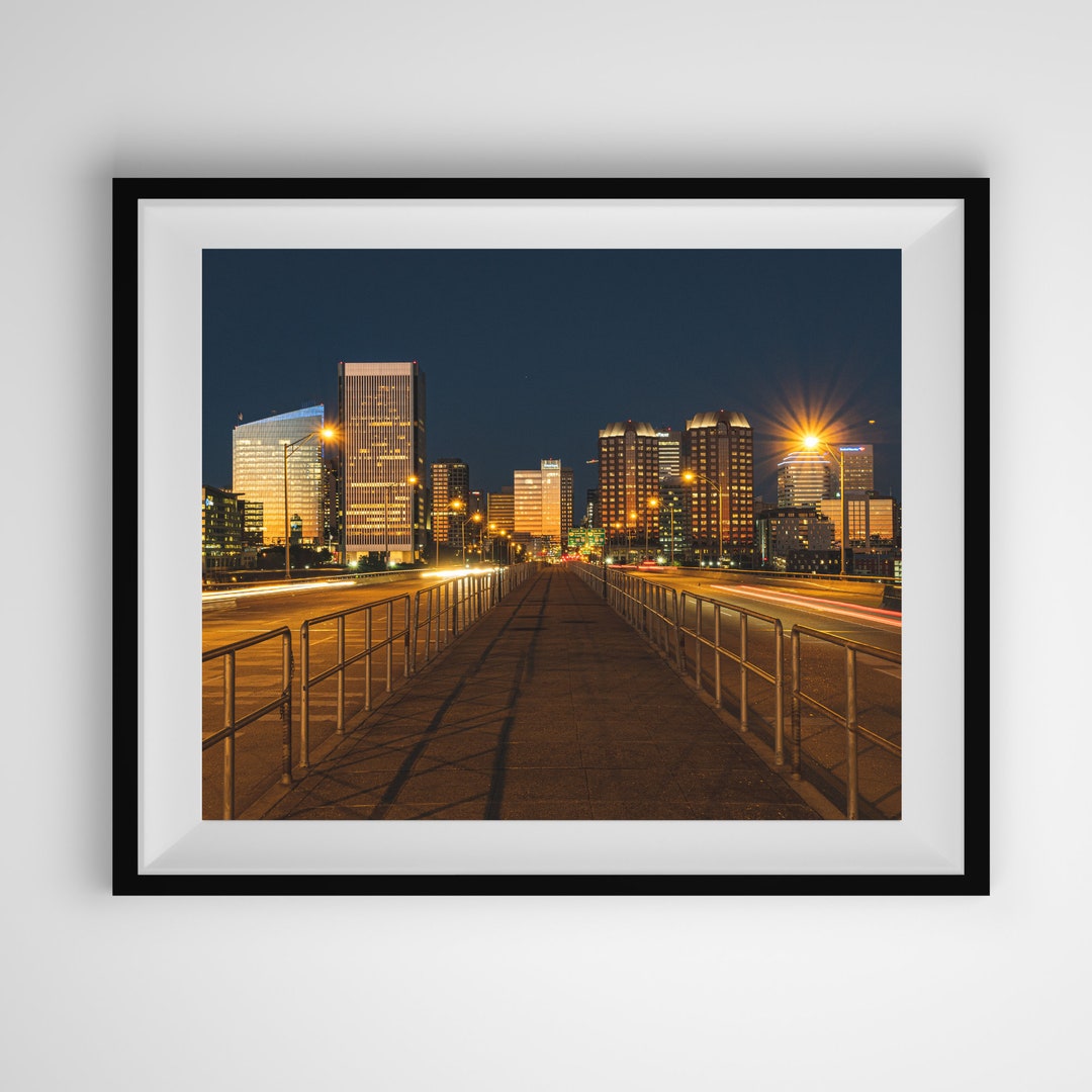 Richmond Virginia Wall Art RVA Night Skyline Photography Print - Etsy