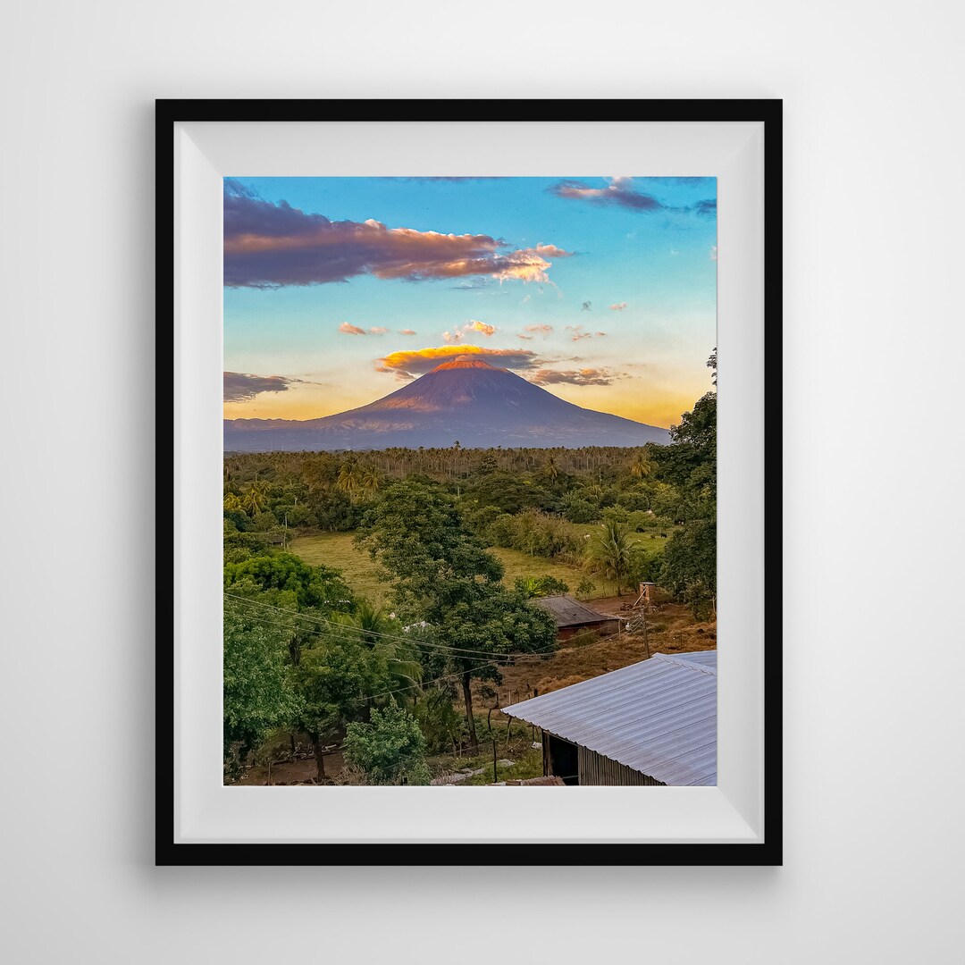 El Salvador Sunset Volcano Wall Art Photo Print, El Salvador Home Decor ...