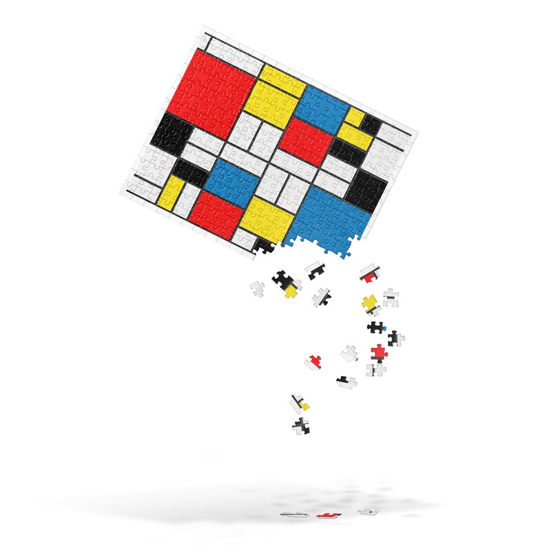 Piet Mondrian Jigsaw Puzzle, Abstract Art, Colorful Composition - Etsy