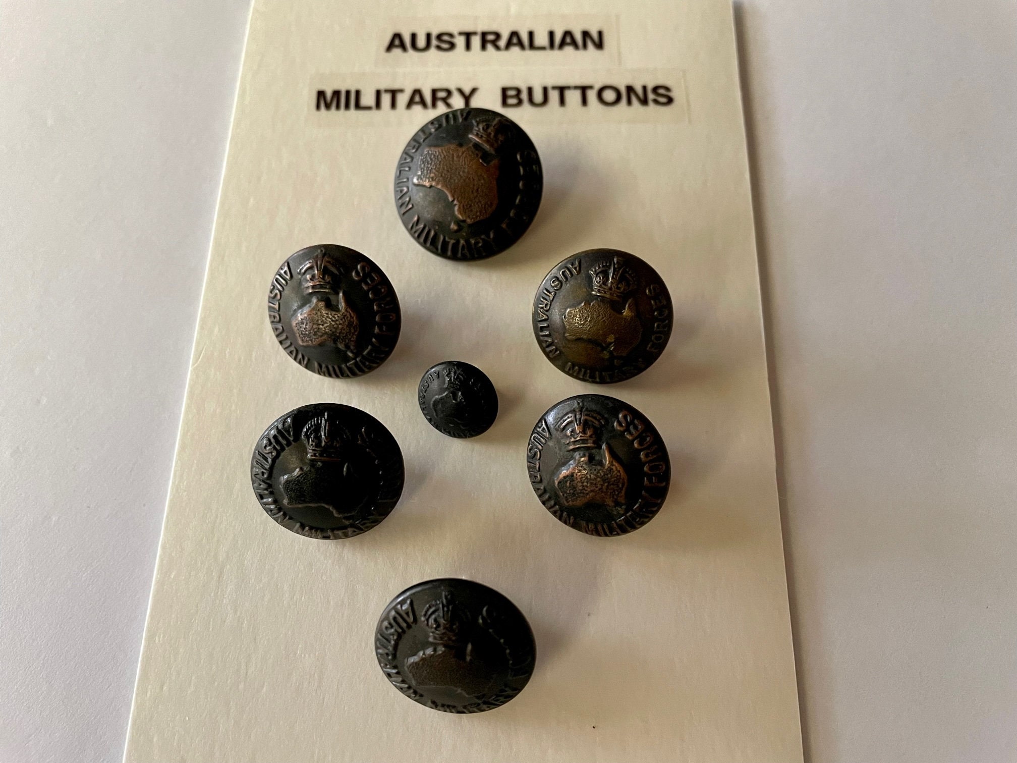 Seven X WW11 Australian Military Forces Brass Buttons - Etsy Australia