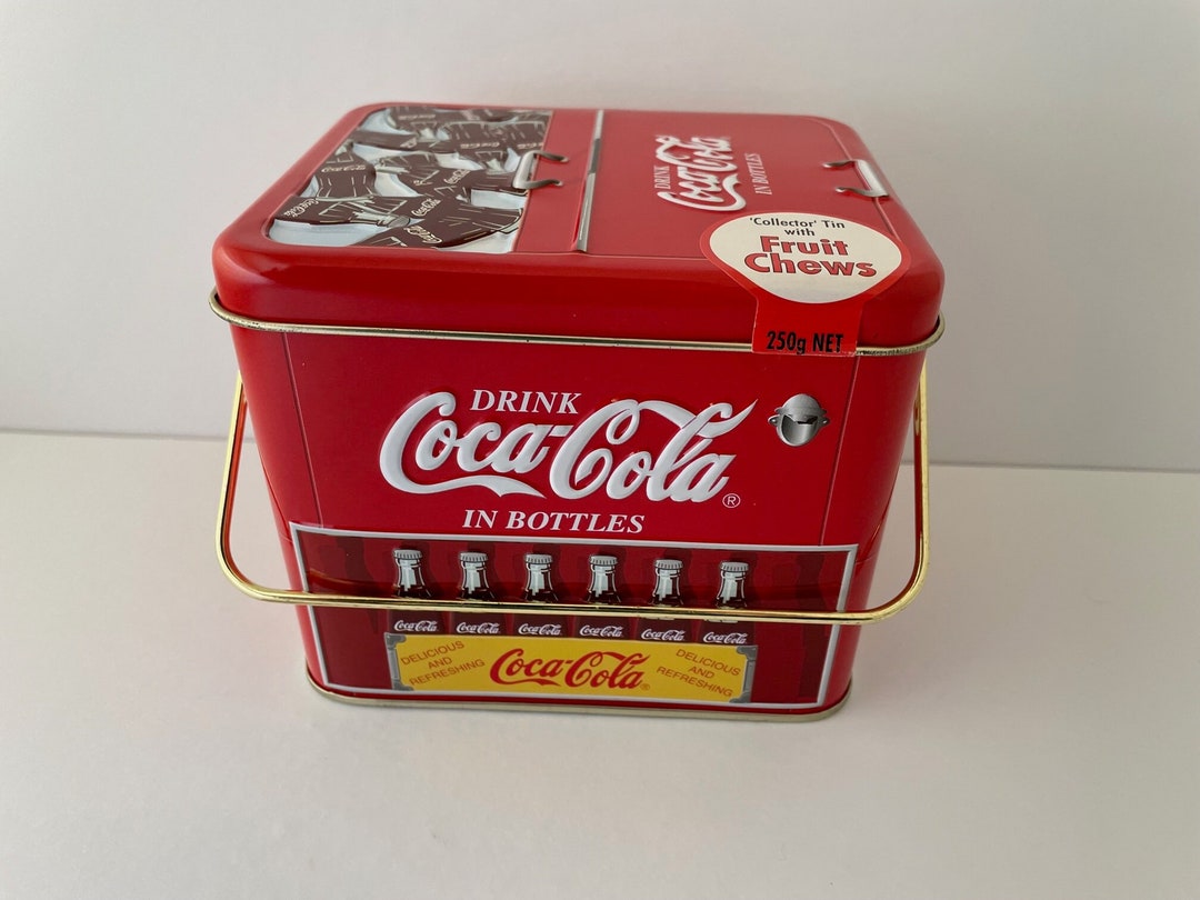 Coca-cola Vintage Ice Chest Collectable Tin With Handle - Etsy