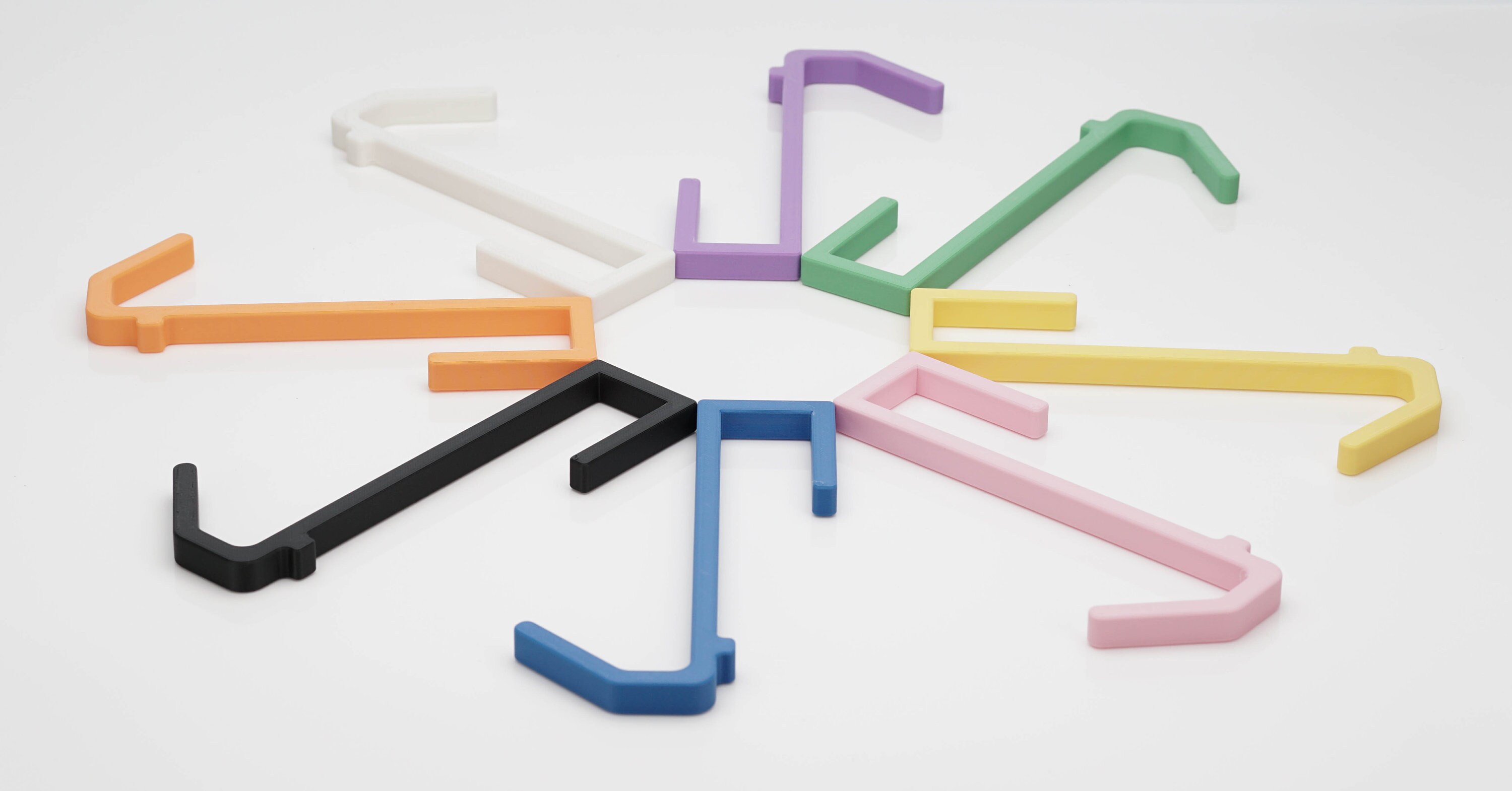 Two Long Shower Hooks, Framed or Frameless Showers, Pick Your Color ...