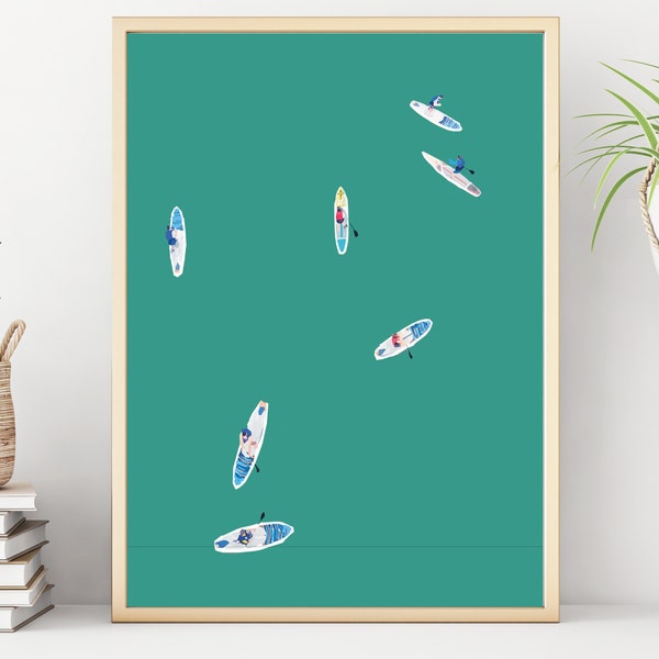 Paddle Boarding Poster - Etsy