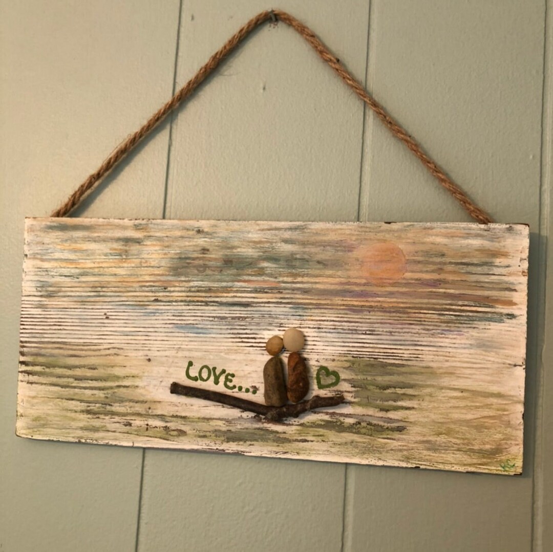 Hand Painted Rock People With Sunset - Etsy