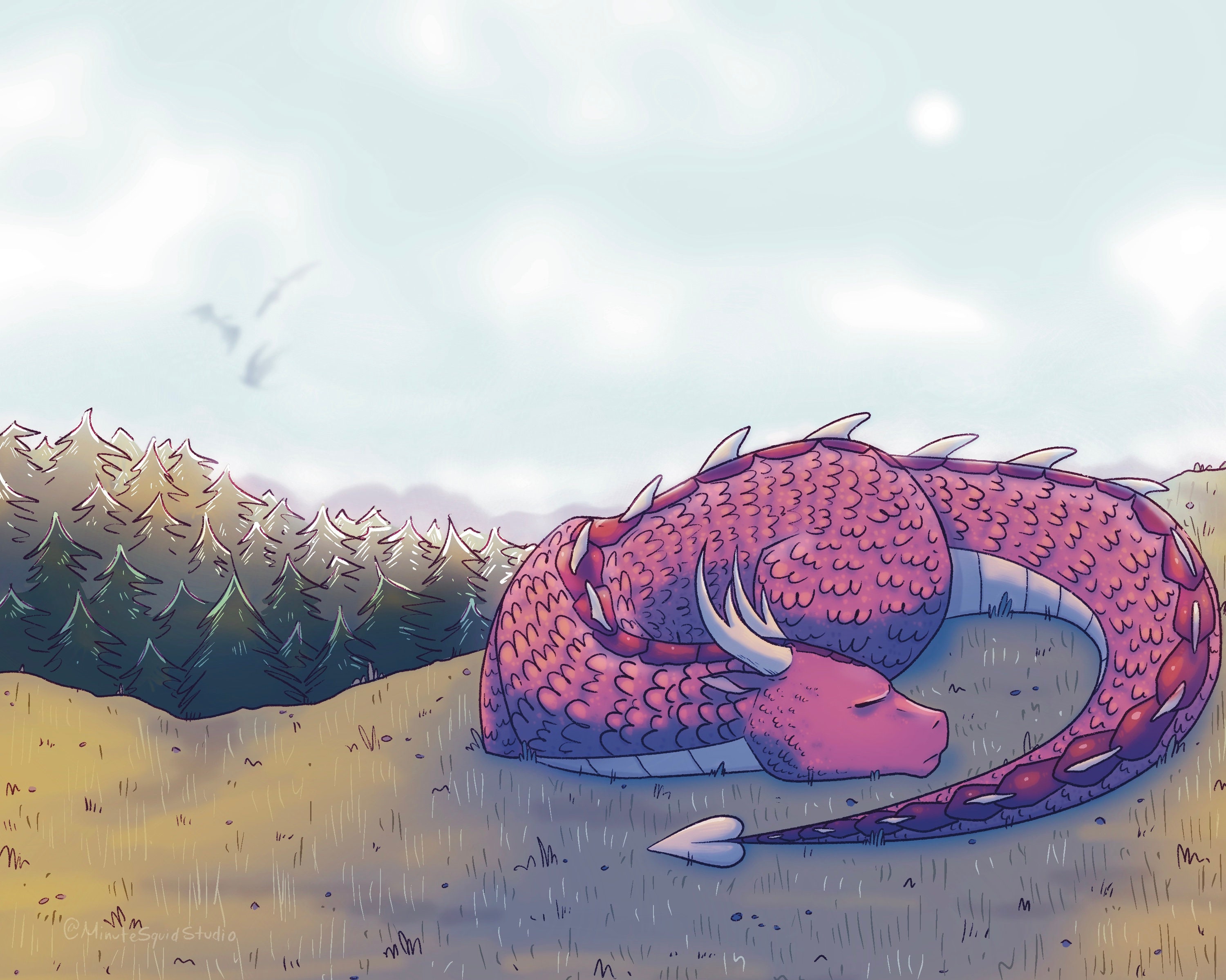 Sleeping Dragon Art Print - Etsy