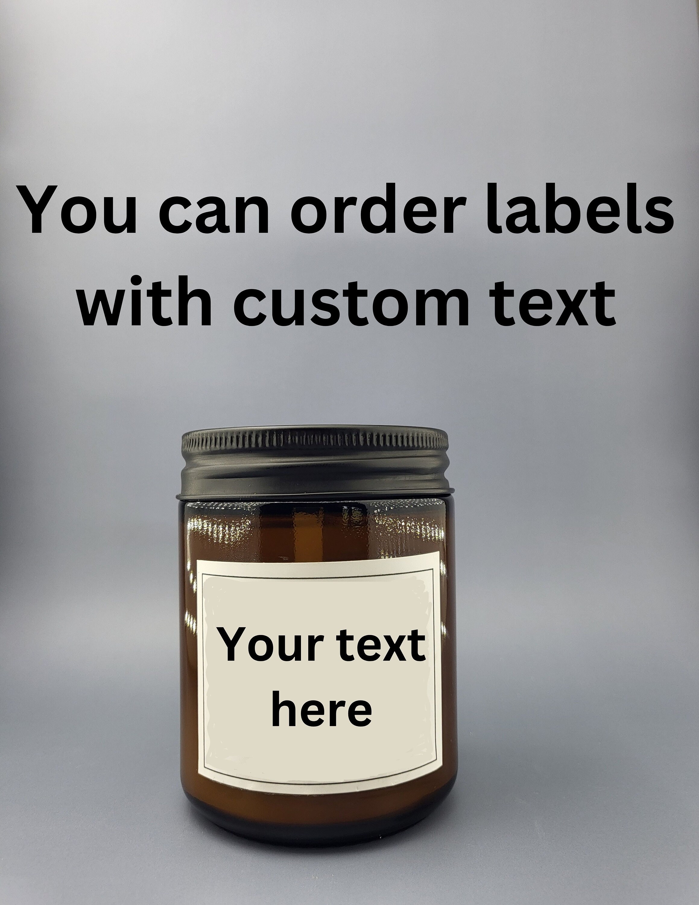8oz Amber Jar Candles No Label Bulk Candles Custom Label Candles Black ...