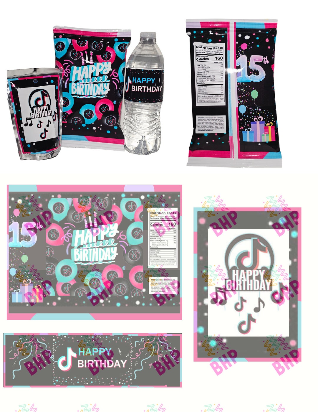Customizable Tik Tok Birthday Chip Bags Juice Pouch Labels & - Etsy