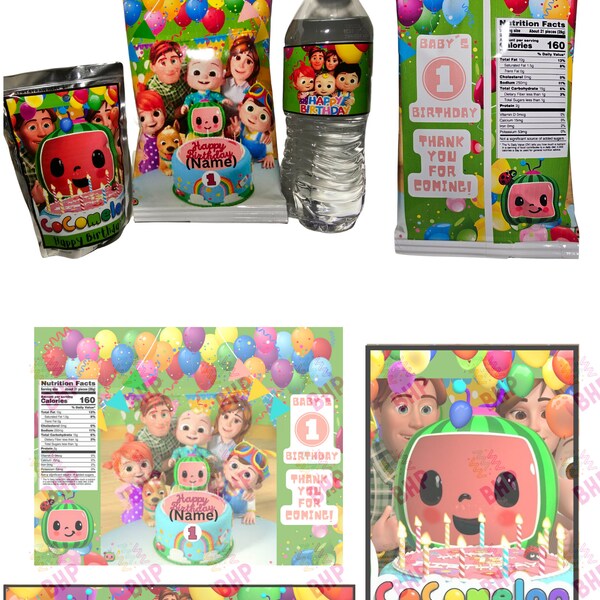 Cocomelon Water Bottle Labels Svg - Etsy