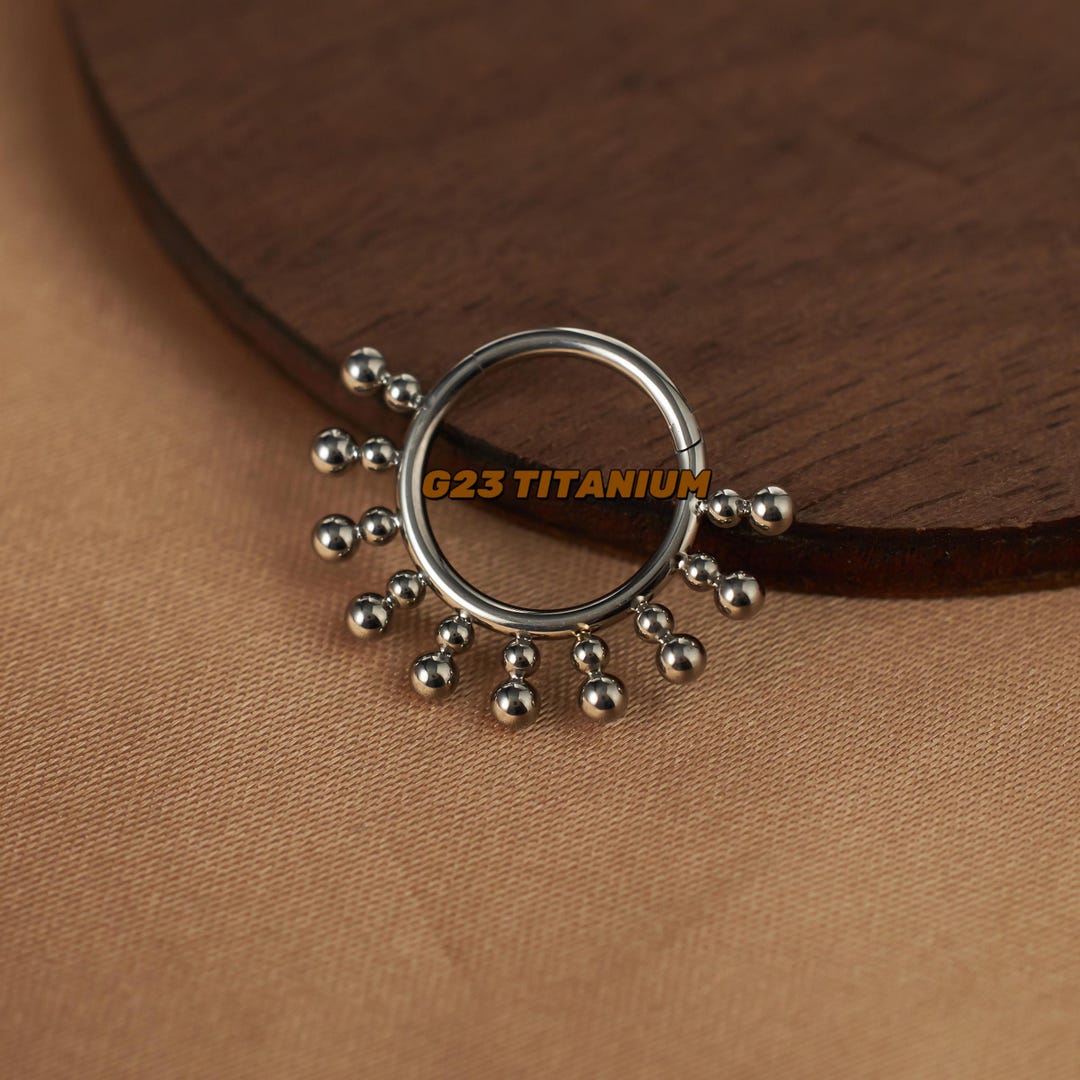 Titanium Septum Ring - Silver Septum Jewelry - Daith Earring - Regular ...