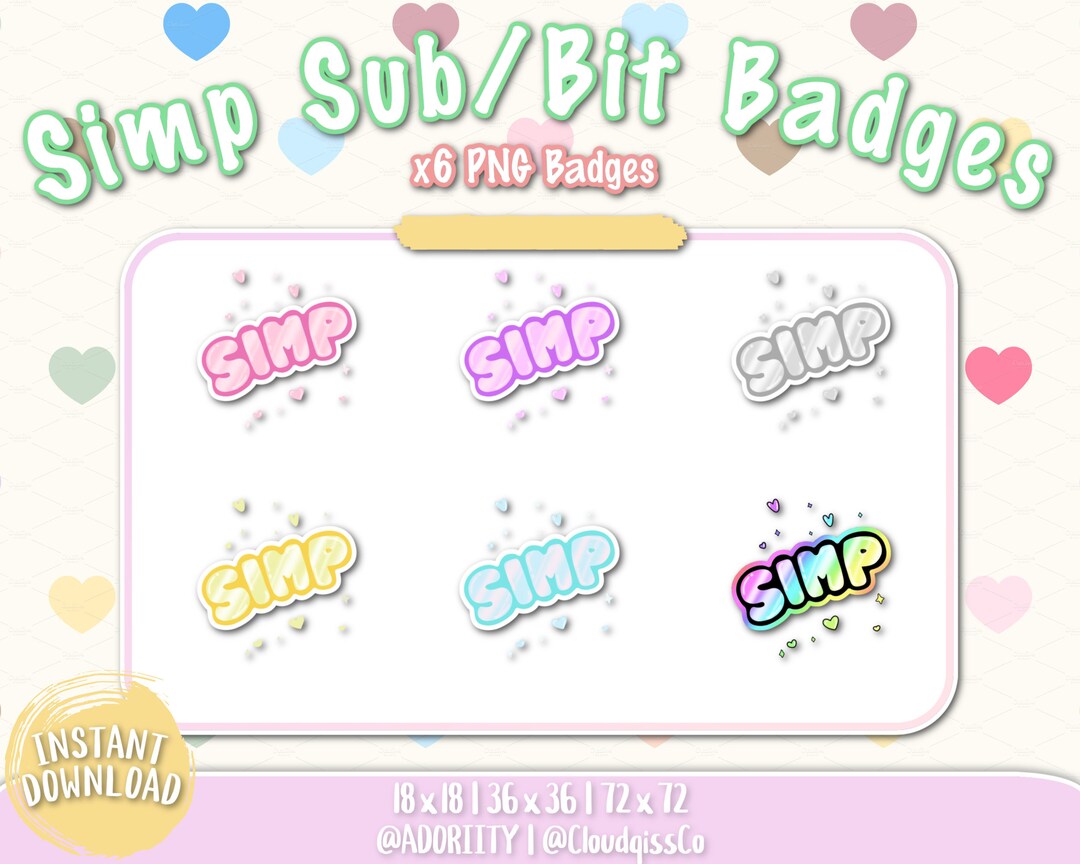 X6 Simp Sub/bit Badges | Twitch | Discord | Sub Badges | Bit Badges ...