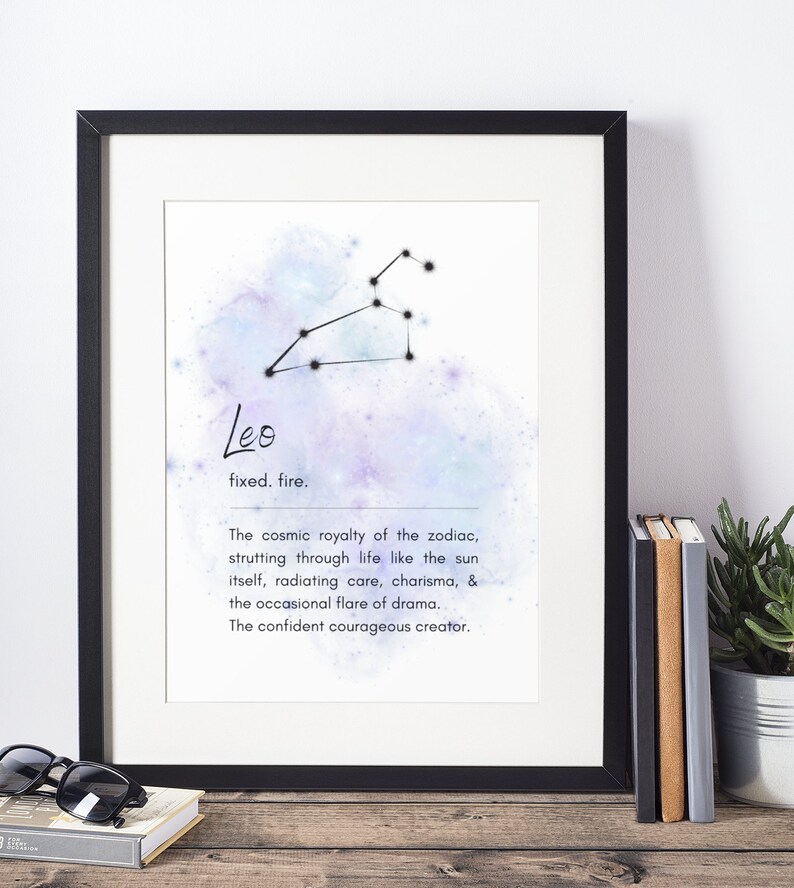 Leo Zodiac Definition Printable - Digital Download - Wall Art - Etsy