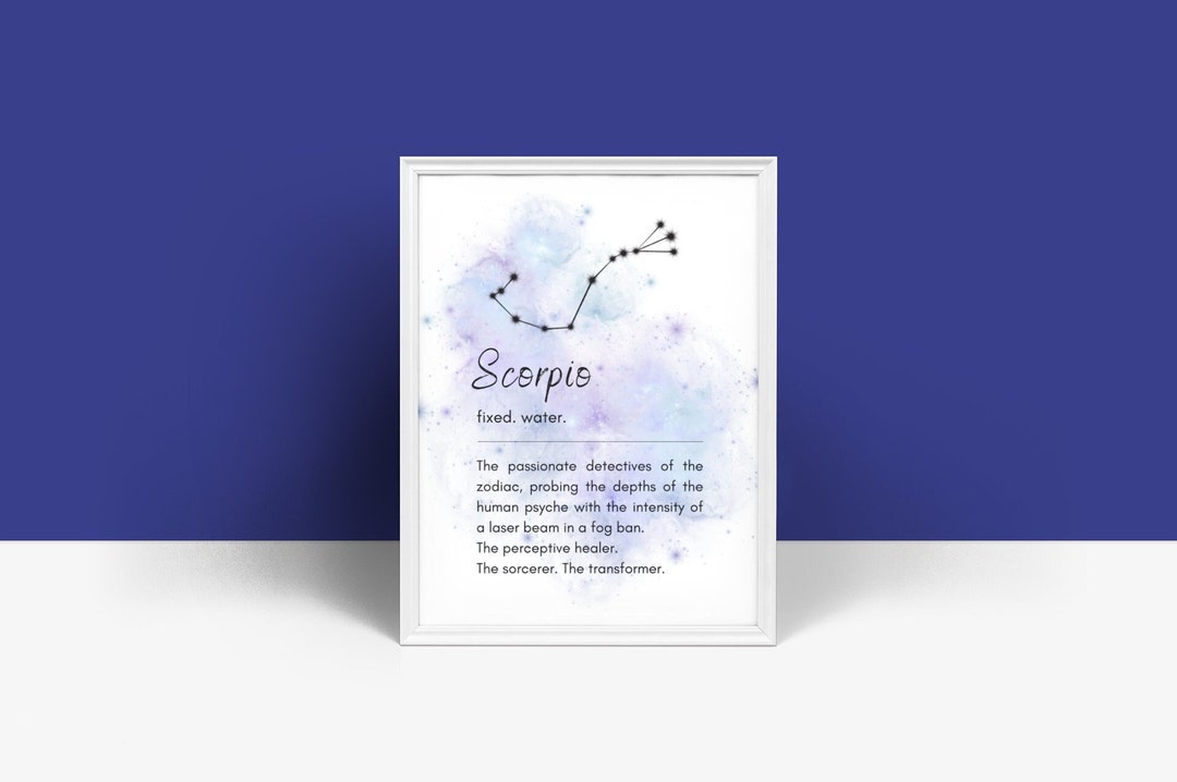 Scorpio Zodiac Definition Printable - Digital Download - Wall Art - Etsy