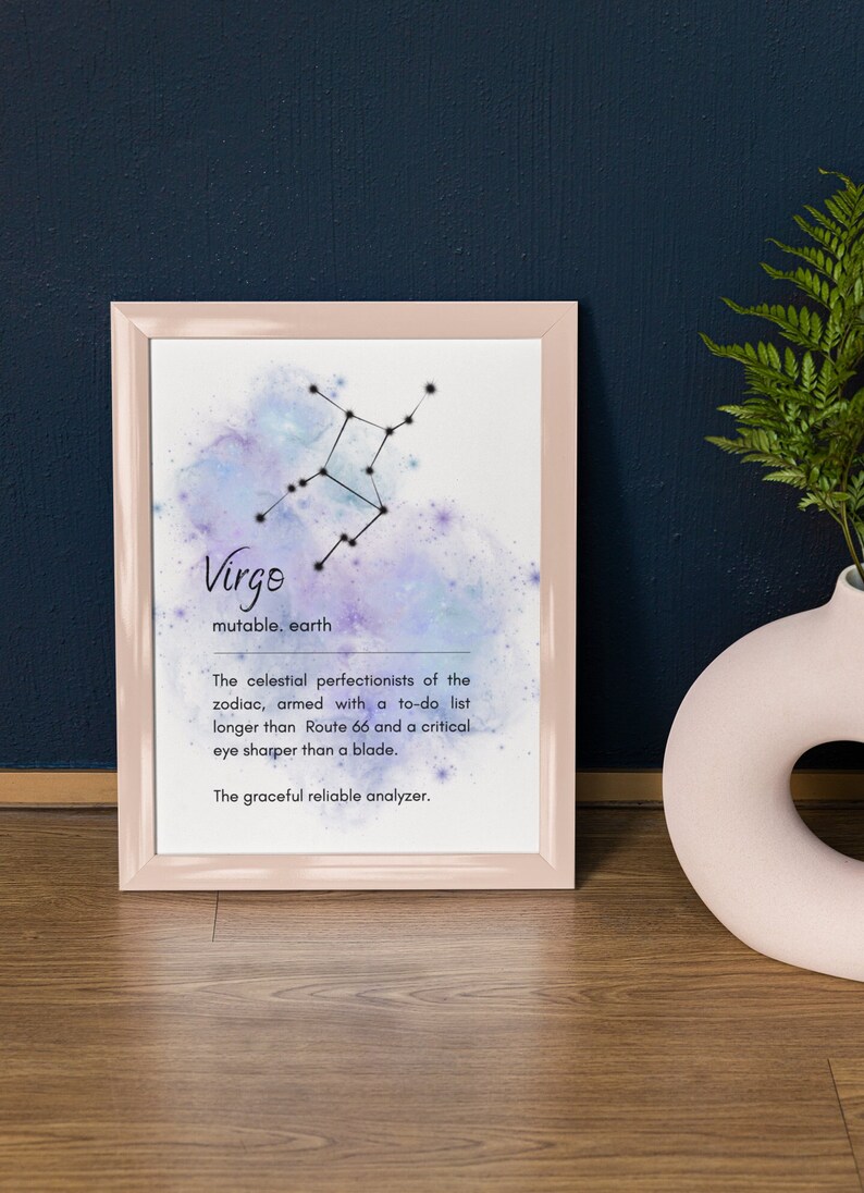 Virgo Zodiac Definition Printable - Digital Download - Wall Art - Etsy