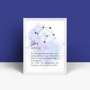 Libra Zodiac Definition Printable - Digital Download - Wall Art - Etsy