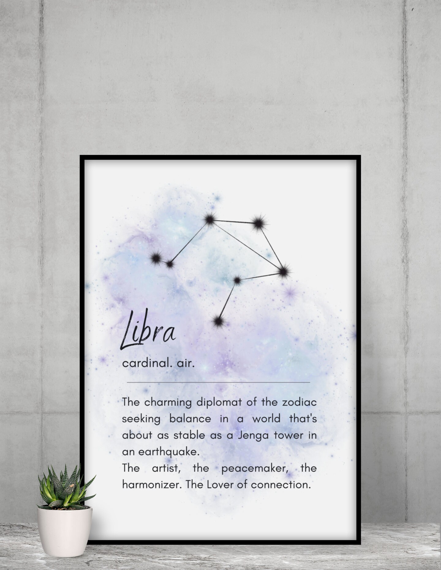 Libra Zodiac Definition Printable - Digital Download - Wall Art - Etsy