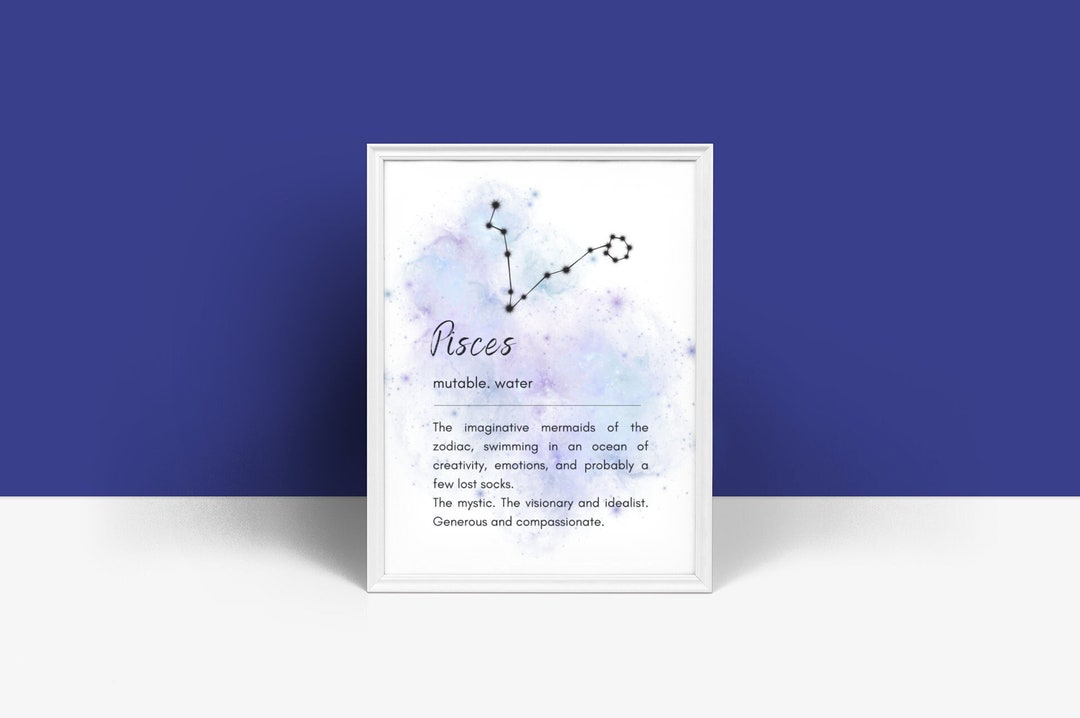 Pisces Zodiac Definition Printable - Digital Download - Wall Art - Etsy