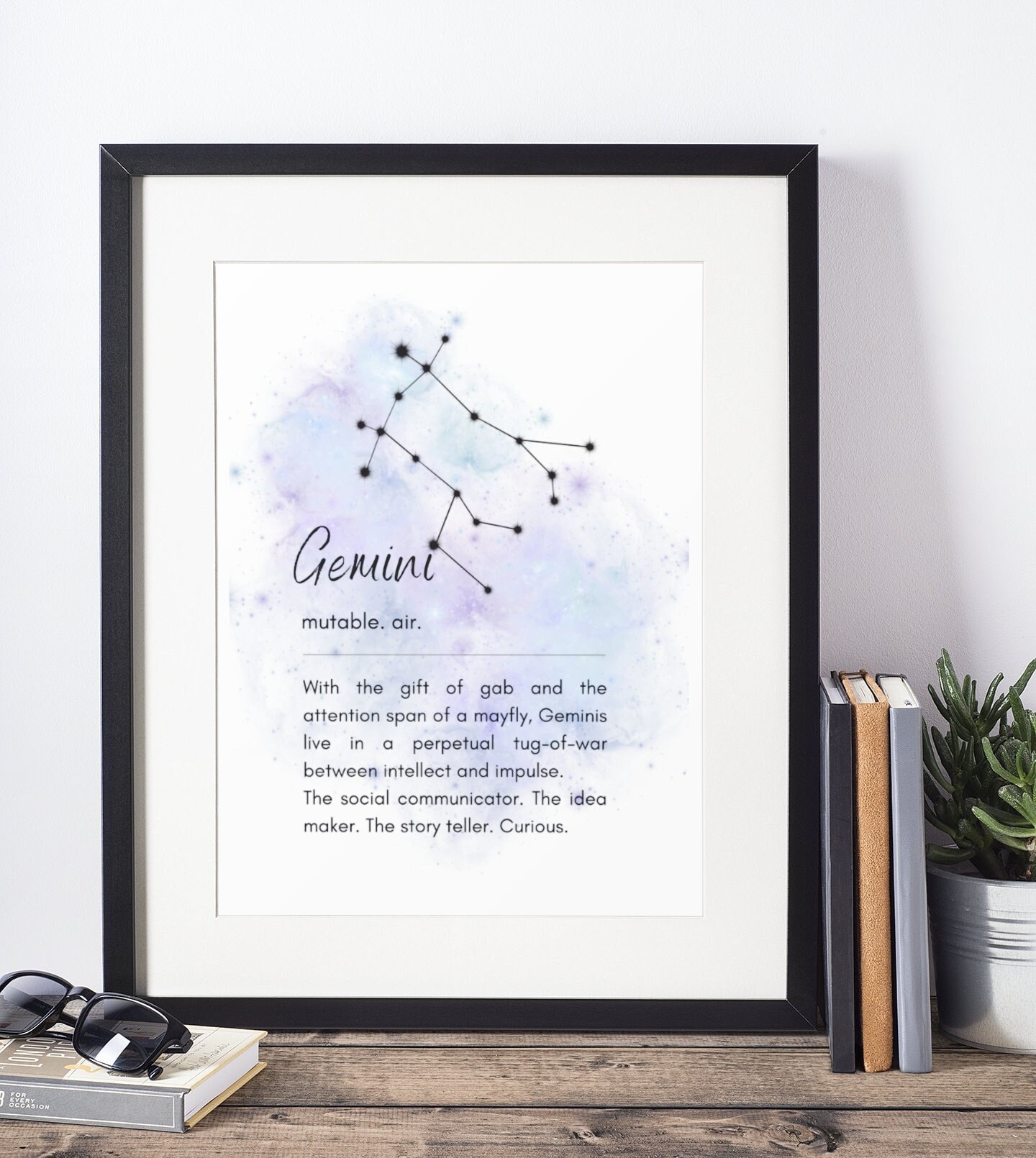 Gemini Definition Printable Digital Download Wall Art - Etsy