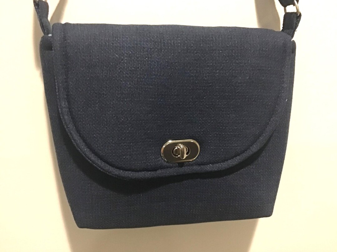 Navy Blue Crossbody Purse, Navy With Floral Interior Purse, Navy ...