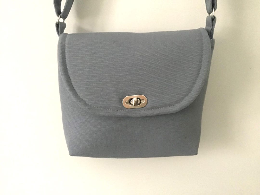 Grey Crossbody Purse, Grey Purse With Print Interior, Crossbody Purse ...