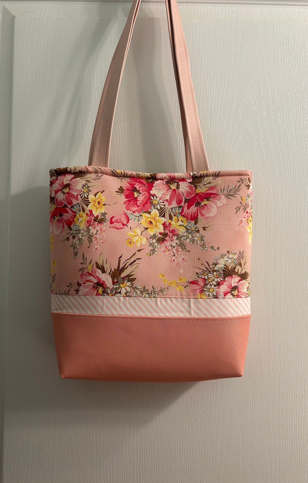 Pink Floral Purse, Pink Garden Handbag, Floral Bag, Pink Multicolor ...