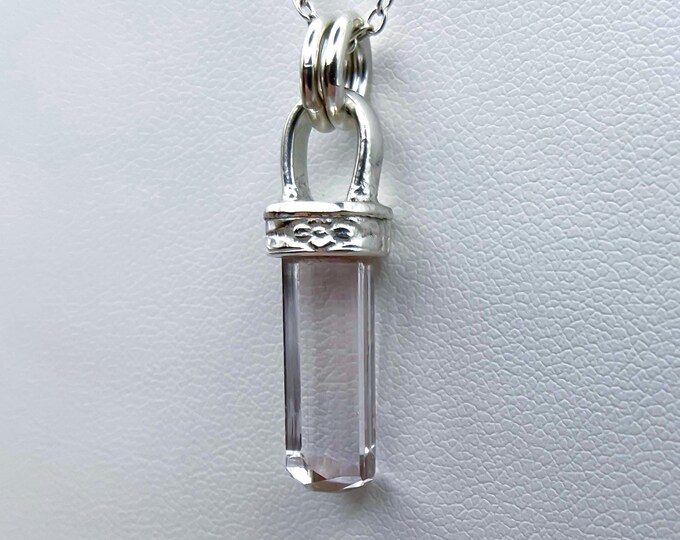 Katlang Imperial Topaz Pendant Necklace: Sterling Silver, Pink Crystal ...