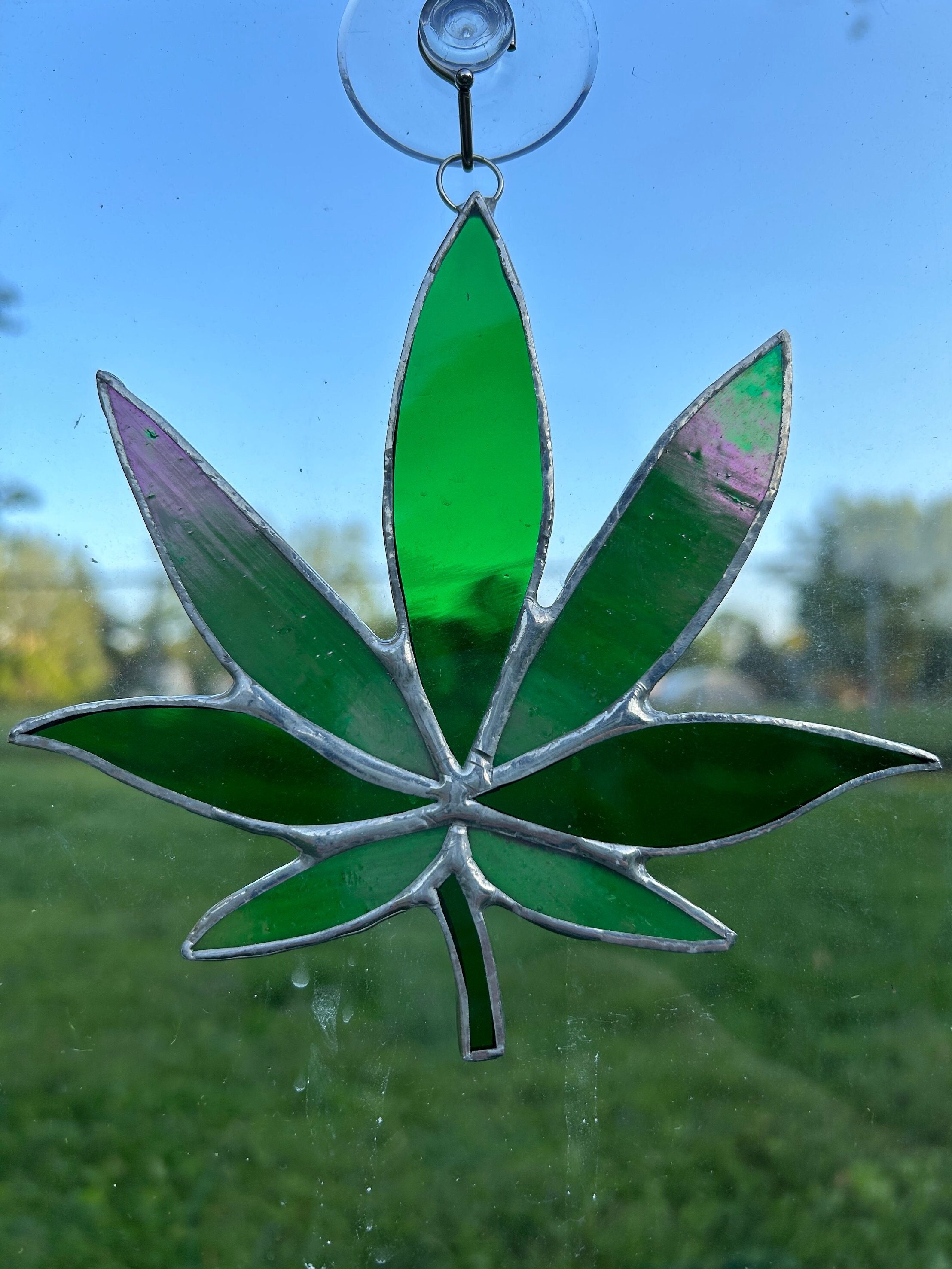 Stained Glass Marijuana Leaf - Etsy
