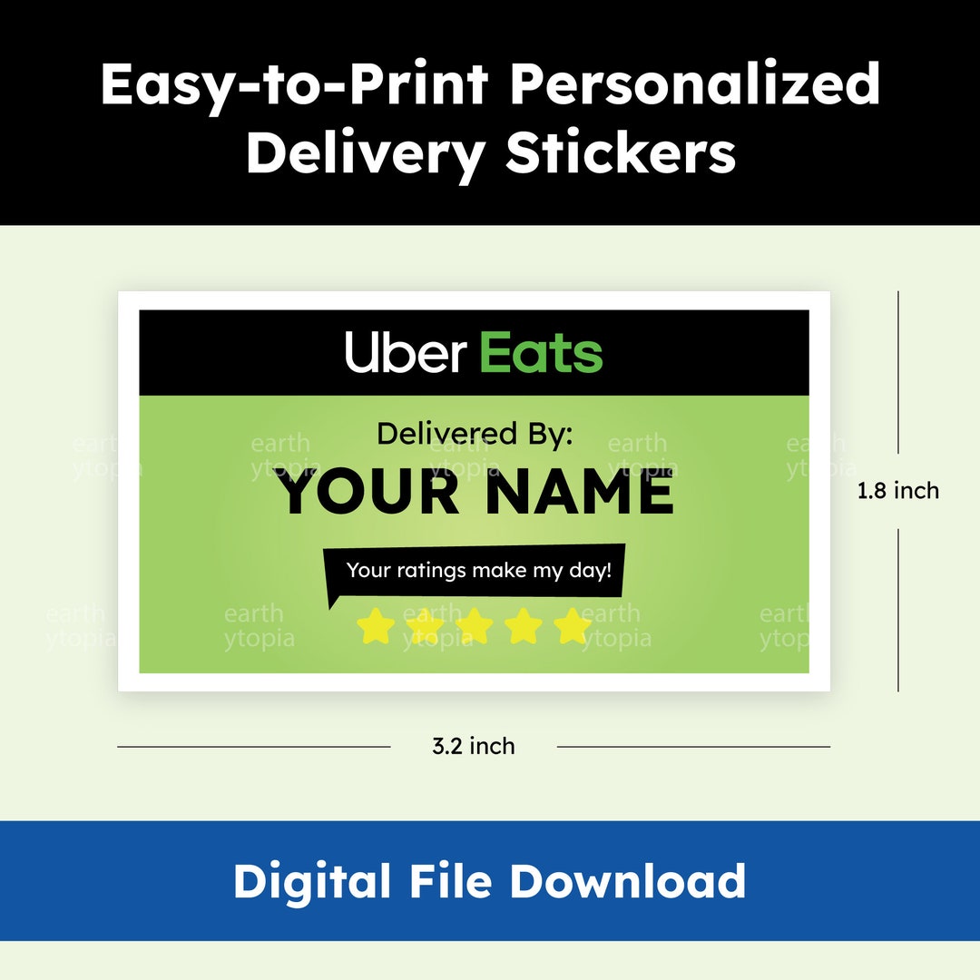 Personalized Uber Eats Printable Stickers Pdf Png Jpg Svg - Etsy