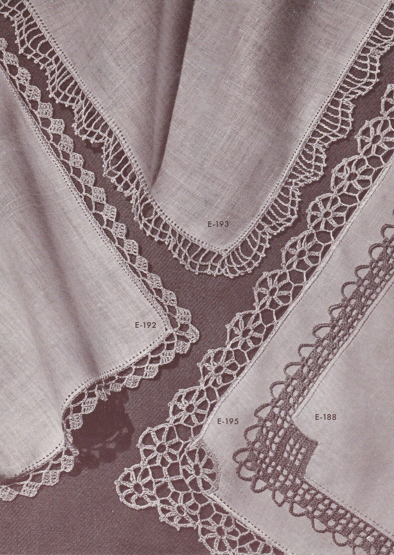Vintage Handkerchief Crochet Edgings Patterns 1949 PDF Instant Download ...