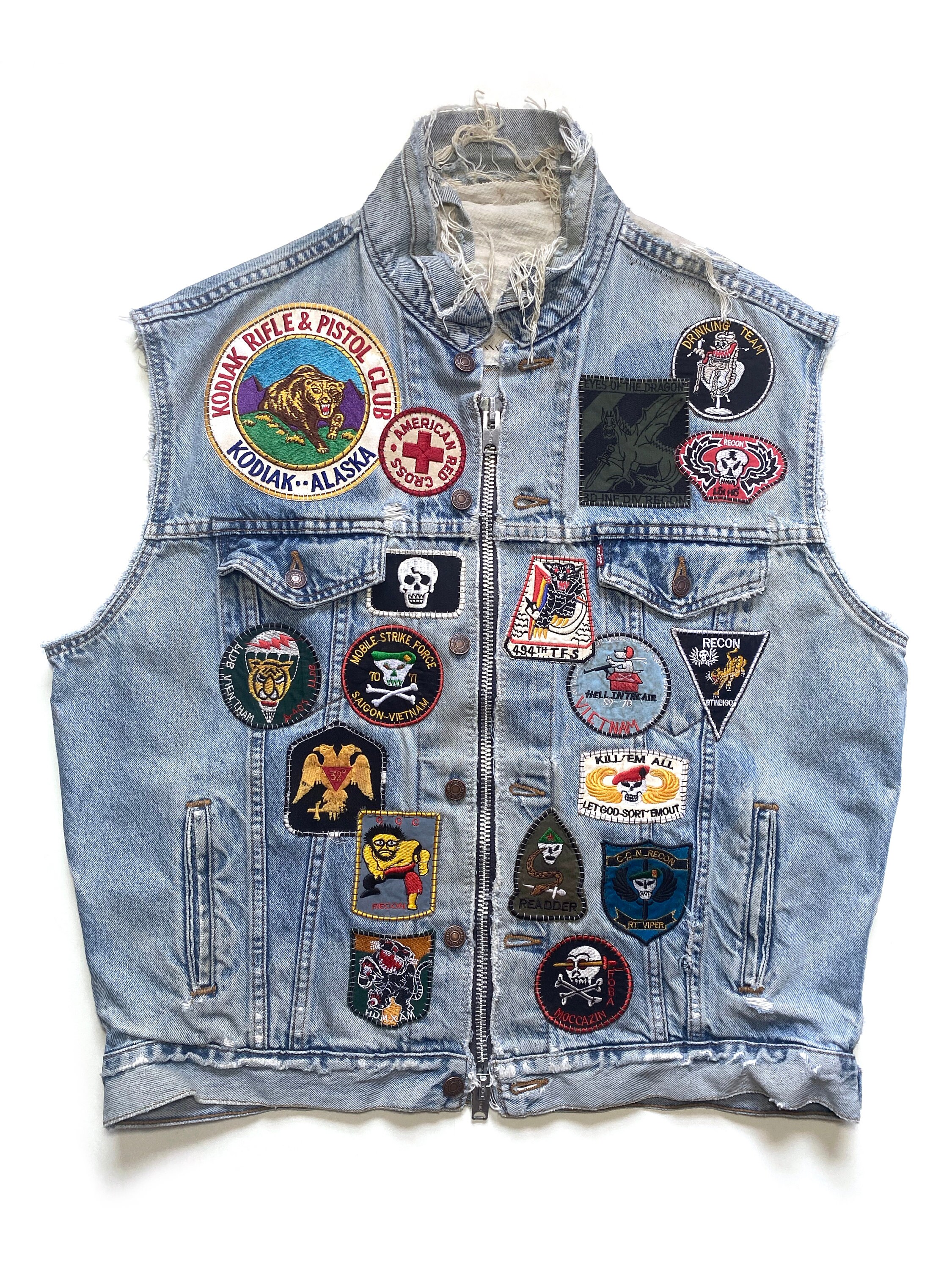 Vintage Levis Denim Vest 80s 90s El Vencedor Flour Bag Talon Vintage Levis Denim Vest 80s 90s El Vencedor Flour Bag Talon