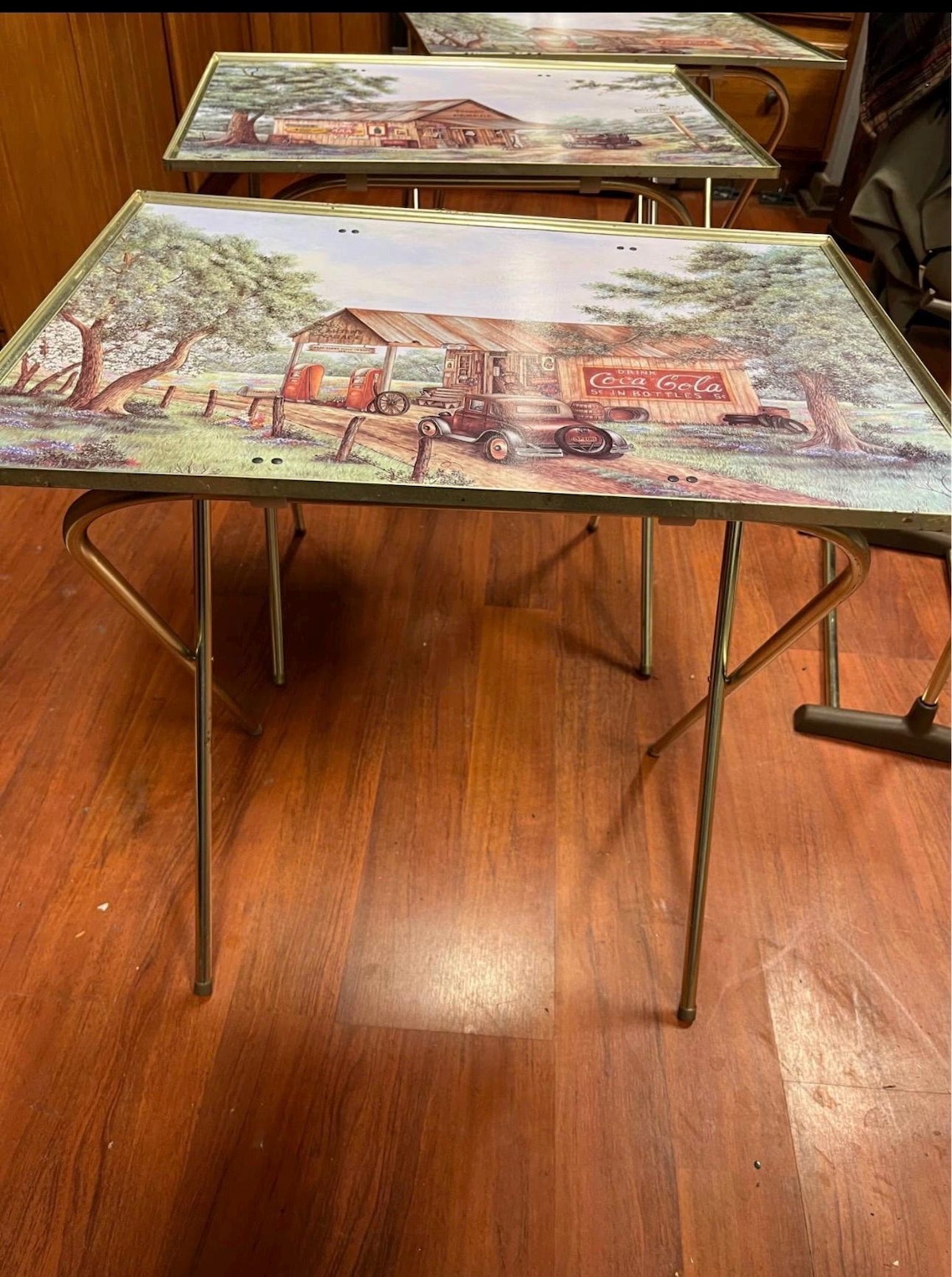1970’s Coca-cola Tv Trays With Stand - Etsy