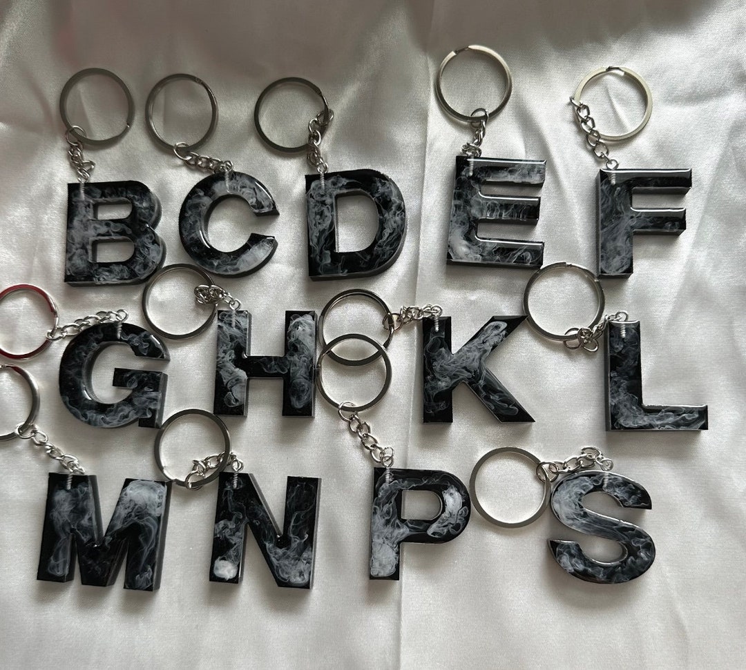 Epoxy Resin Keychain / Letters / Gold Leaf / Resin / Personalized ...