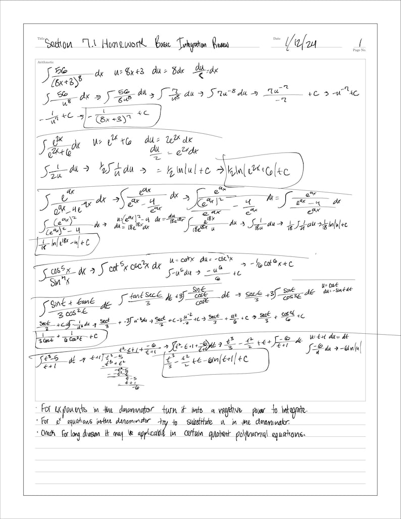 10 Printable PDF, Math Paper, Math Notes, Student Notes, Digital Note ...