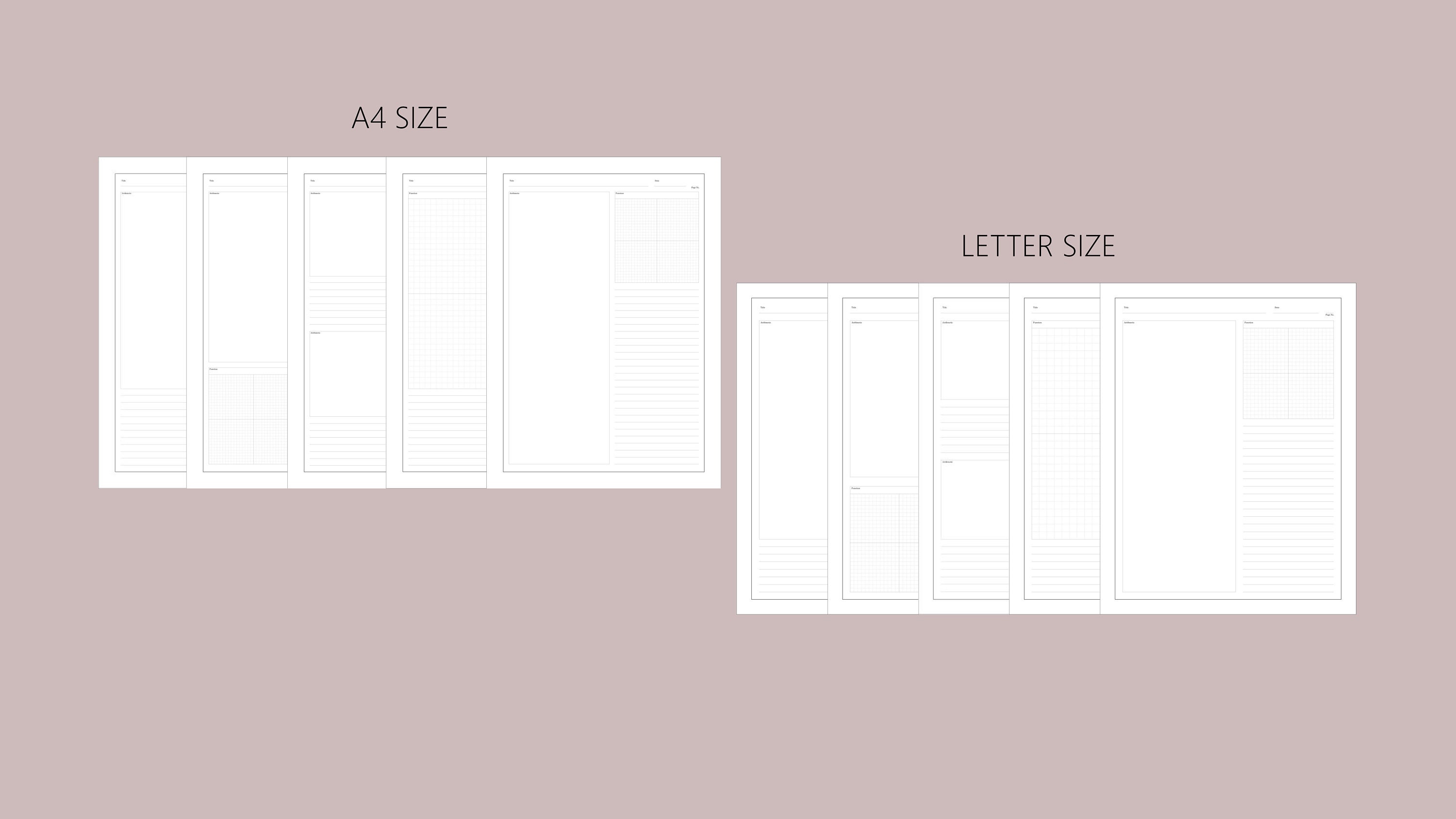 10 Printable PDF, Math Paper, Math Notes, Student Notes, Digital Note ...