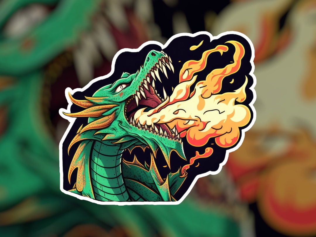 Fire Breathing Dragon Sticker | Mythical Creatures | Dragon | Fantasy ...