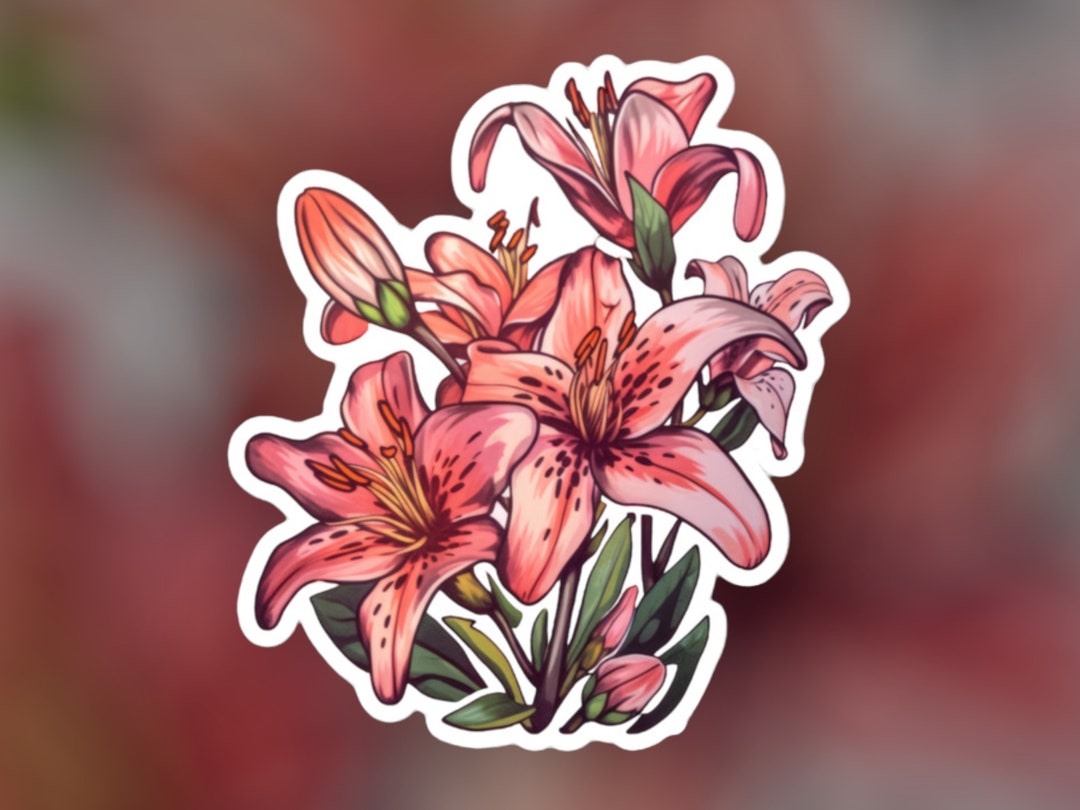 May Birth Flower Sticker | Lily Sticker | Birth Month Sticker | Birth ...