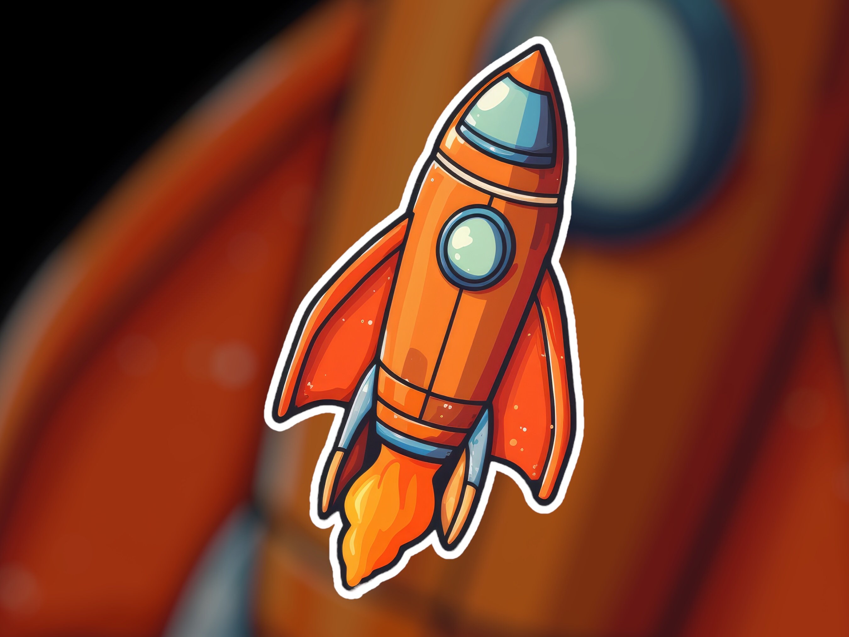 Rocket Sticker Rocketship Sticker Space Inspired Sticker AI Art - Etsy
