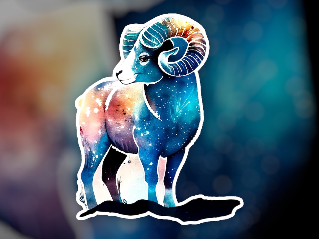 Galaxy Goat Sticker | Aries Zodiac Sign Sticker | Space Animal Sticker ...