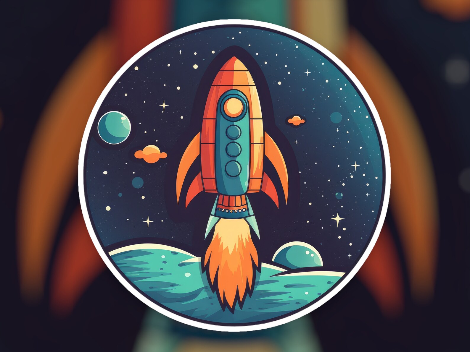 Rocket Sticker | Rocketship Sticker | Space Inspired Sticker | AI Art ...