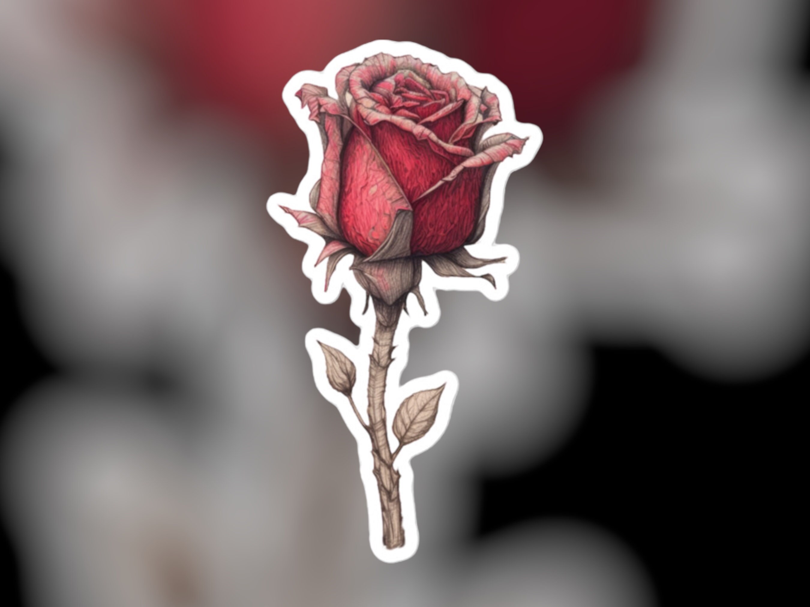 June Birth Month Flower Sticker Red Rose Sticker AI Art Birth Month ...