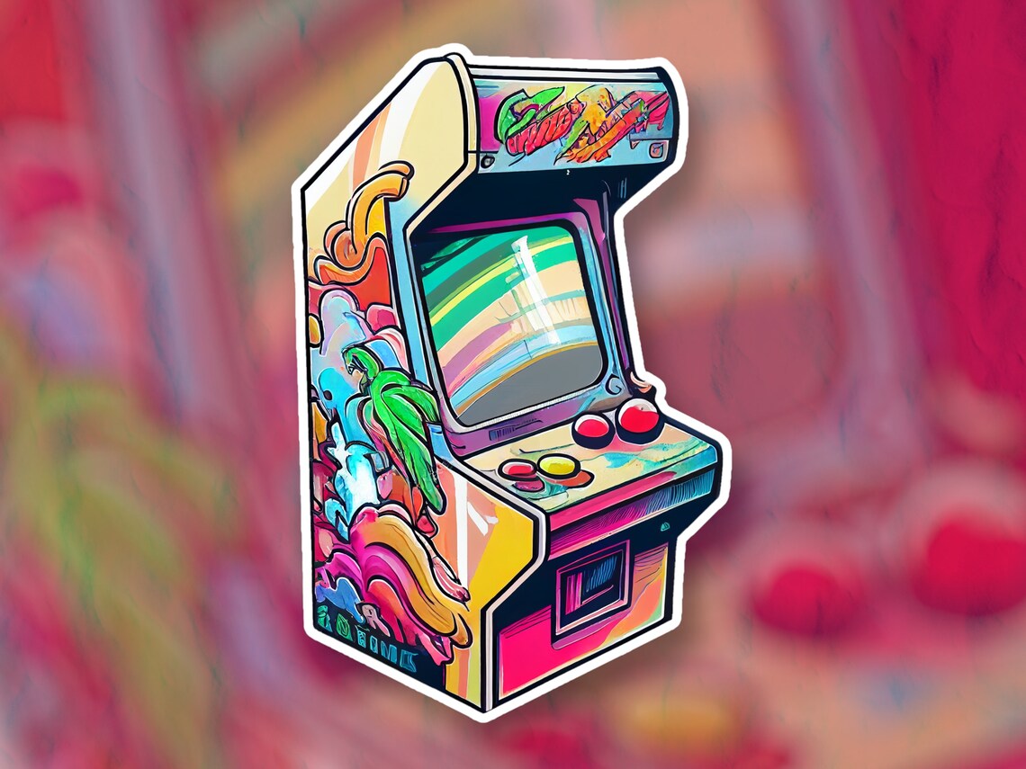 80's Arcade Game Sticker - Etsy