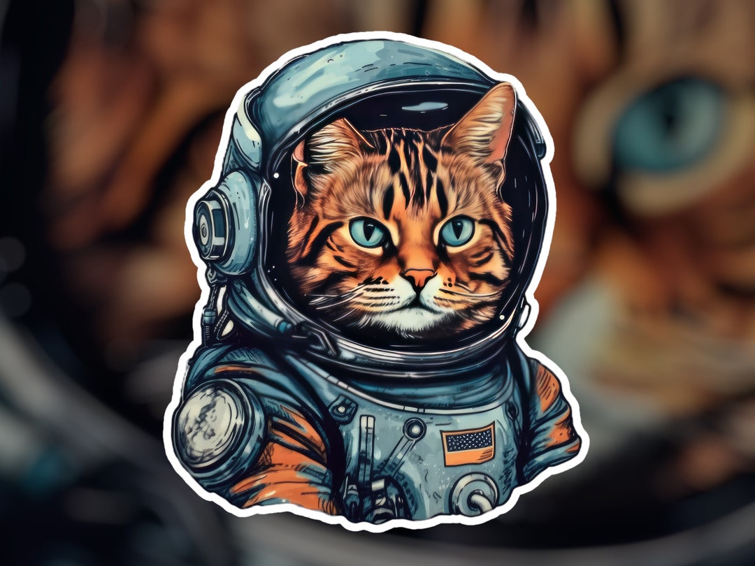 Cat in Space Sticker | Cat Sticker | Space | Astronaut | Cute Animal ...
