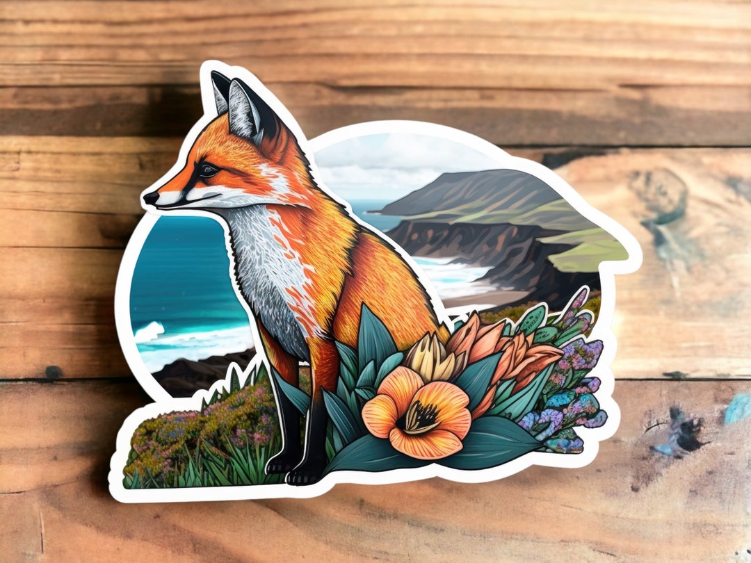 Fox Sticker | Laptop Sticker | Water Bottle Sticker | Animal Sticker ...