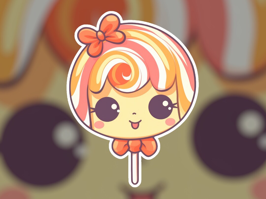 Kawaii Lollipop Sticker Cute Kawaii AI Art - Etsy
