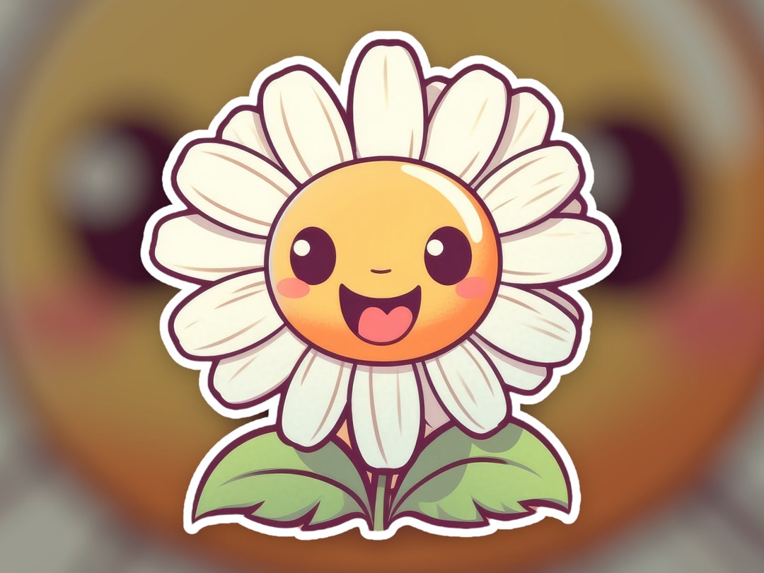 April Birth Flower Daisy Kawaii Style | Kawaii Daisy Sticker | Daisy ...