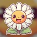 April Birth Flower Daisy Kawaii Style | Kawaii Daisy Sticker | Daisy ...
