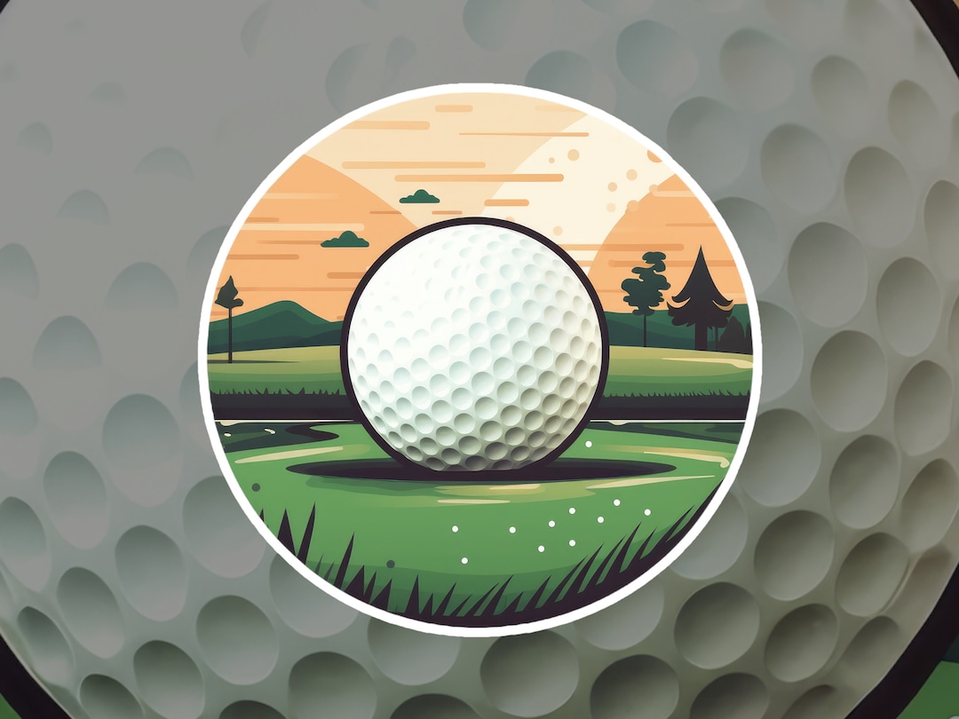 Golf Ball Sticker | Golfing Sticker | Golf Gift | Golf Green | Fairway ...